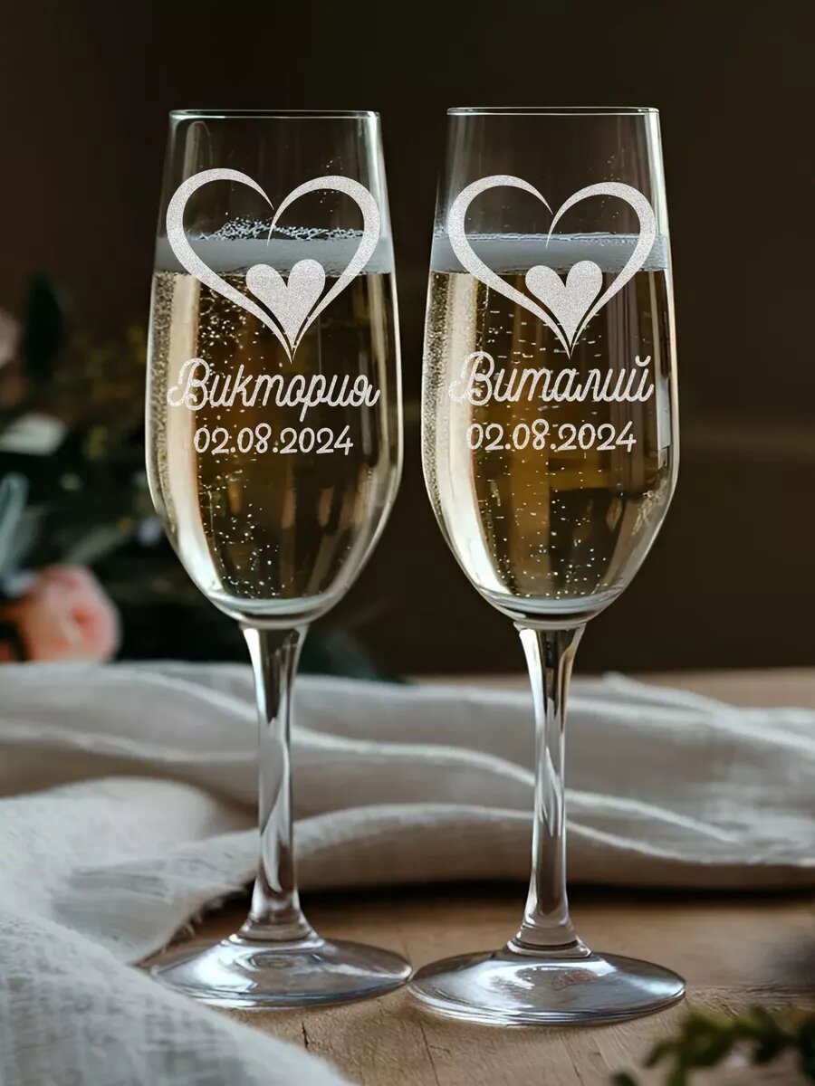 Именные бокалы Сергей и Рита