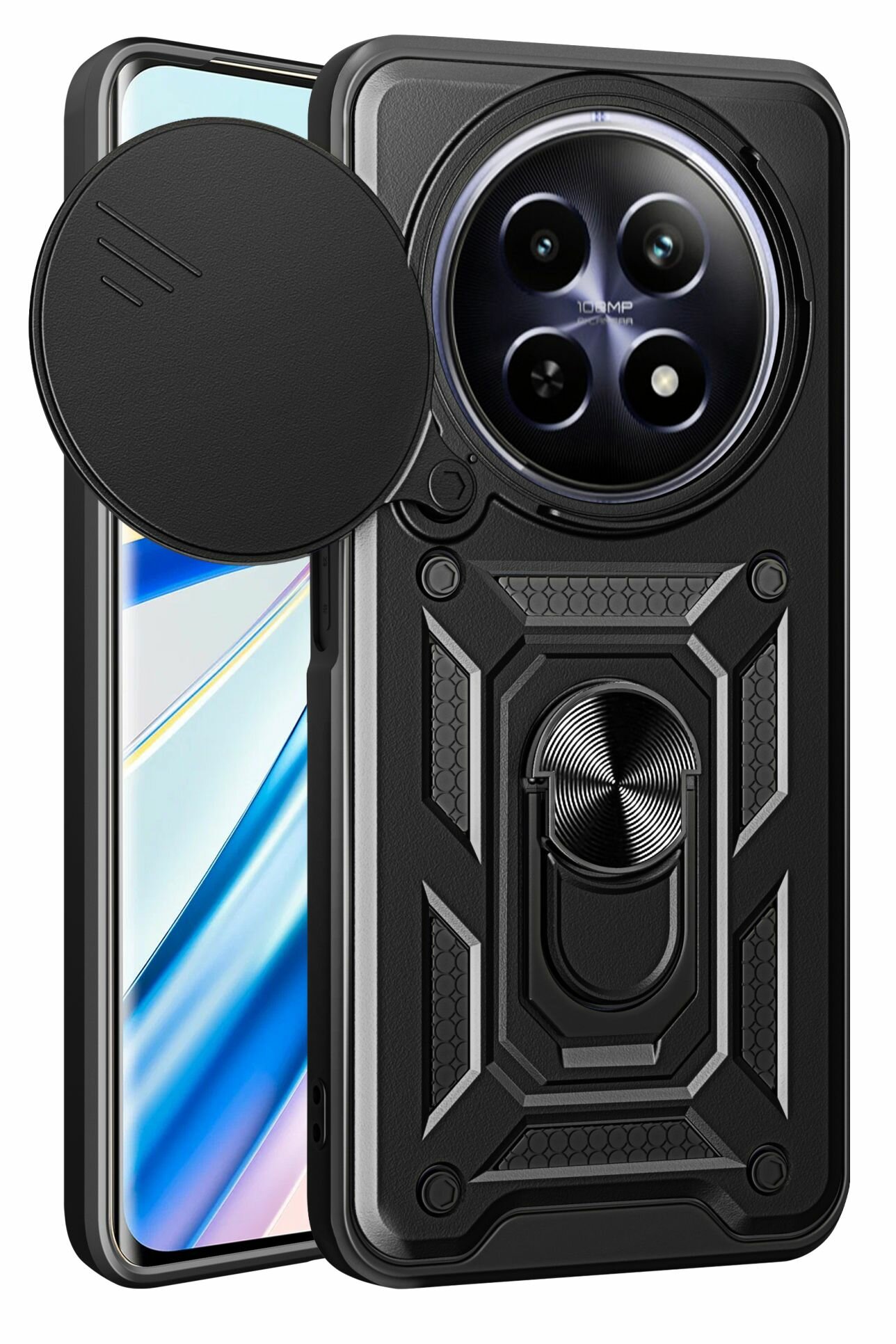 Чехол противоударный armors на Realme 12 5G и Realme 13 5G / Реалми 12 5G и Реалми 13 5G с защитой камеры (Черный)