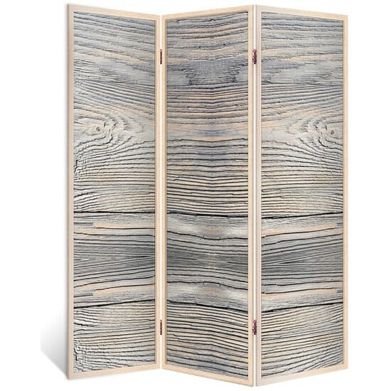 Ширма перегородка Декор Депо для комнаты деревянная "Летний дом" двухсторонняя с картинкой (уют) 3 створки кремовый дуб 176х140 см 11 кг