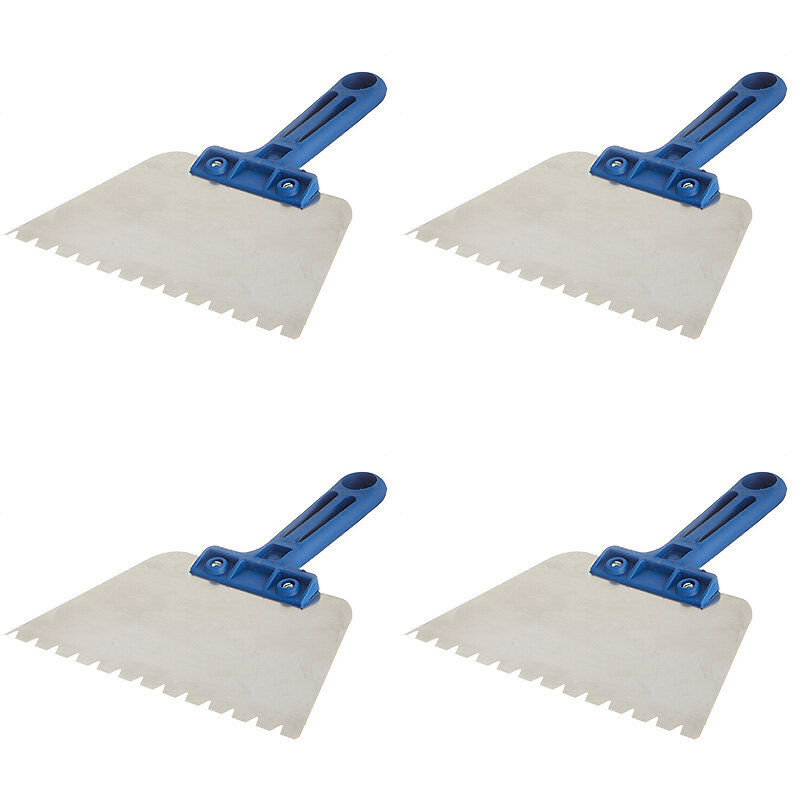 Шпатель для клея зубчатый 180 мм В11 нержавеющая сталь с пластиковой ручкой (4 шт.)