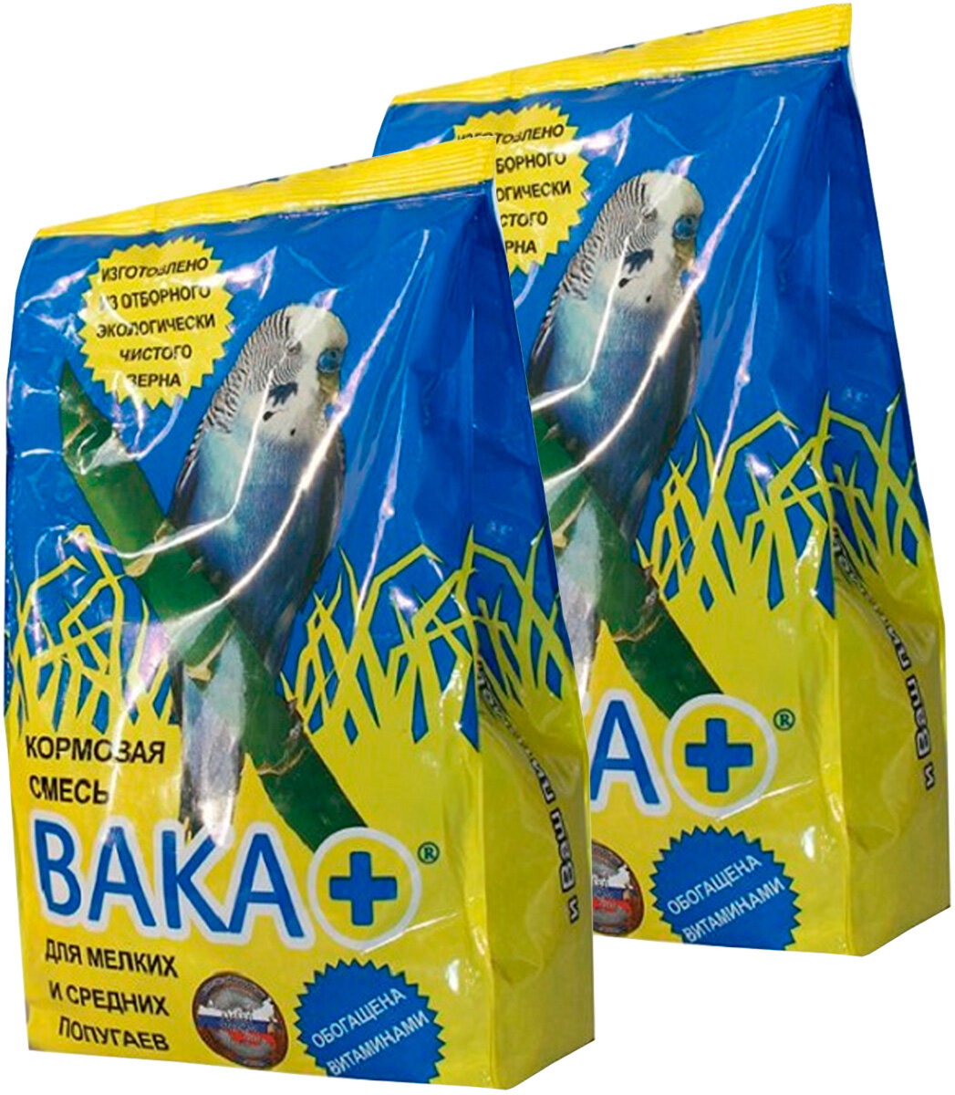 Вака плюс корм для мелких и средних попугаев (500 гр х 2 шт)