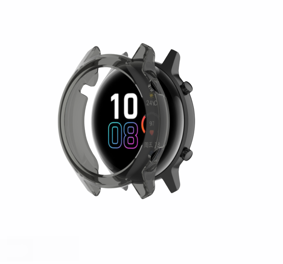 Чехол-кейс-пенал MyPads для умных смарт-часов Honor Watch Magic 2 42mm (leather / silicone strap) тонкий силиконовый с противоударными свойствами черный