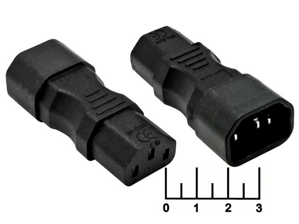 Переходник питания 3pin штекер C14/3pin гнездо C13 (AC-009)