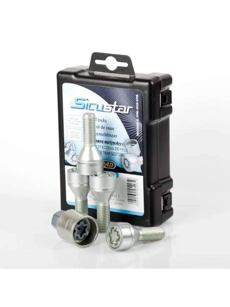 Секретки на колеса Farad SicuStar (болты, M12x1.25, 1 ключ)