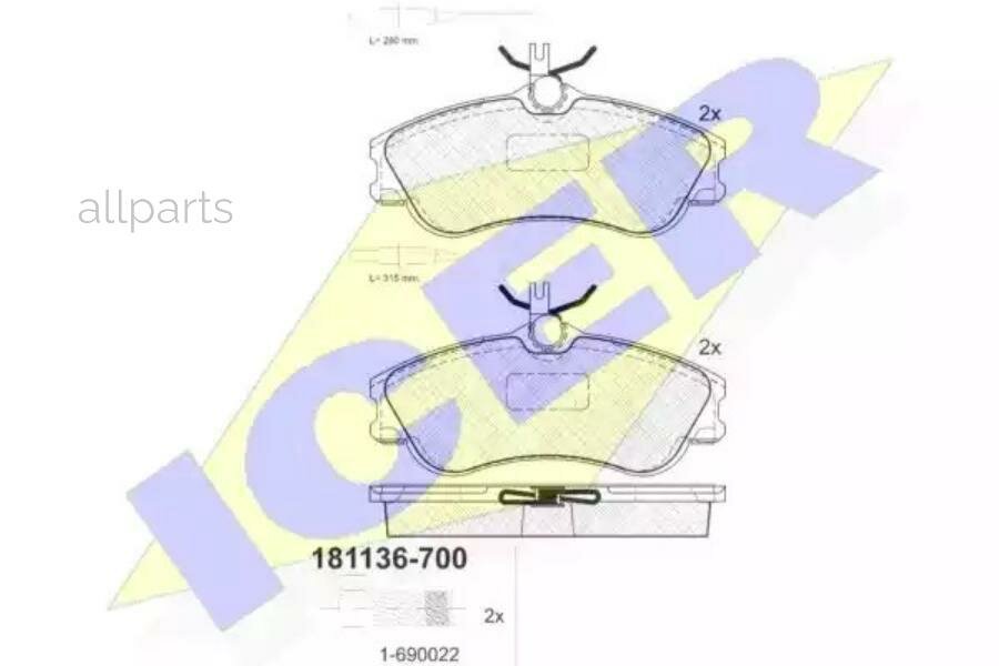 ICER 181136-700 Колодки торм.