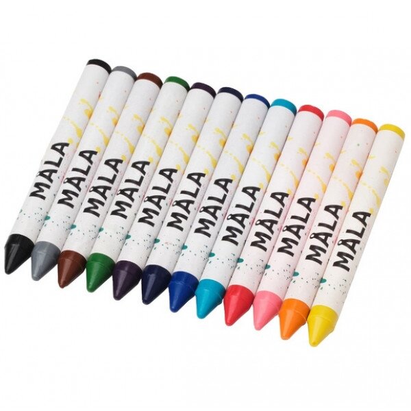 IKEA MÅLA (икеа мола) Восковой карандаш, разные цвета 12 шт