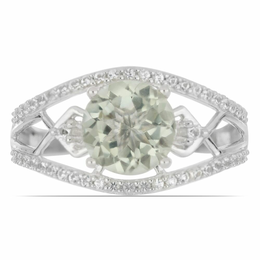 Кольцо, серебро, 925 проба, родирование, аметист, топаз