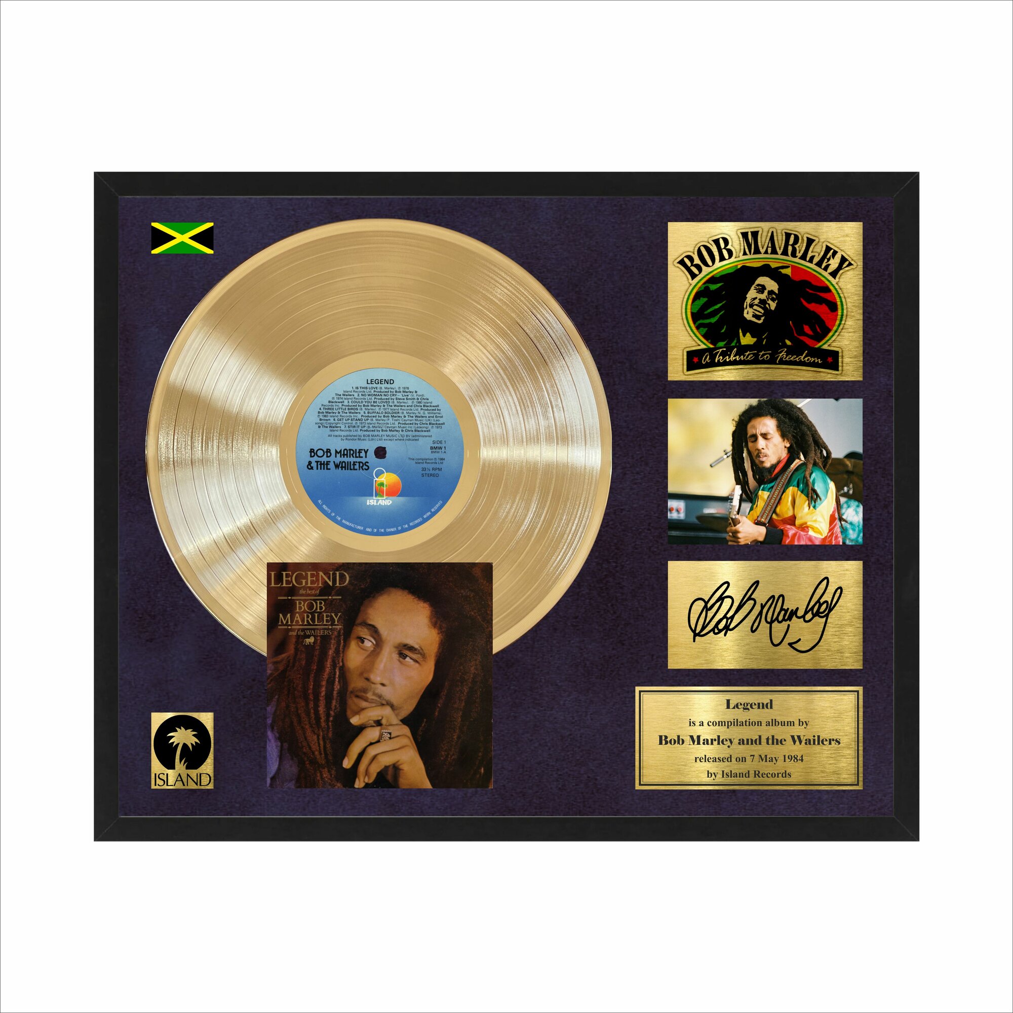 Виниловая пластинка Bob Marley в рамке