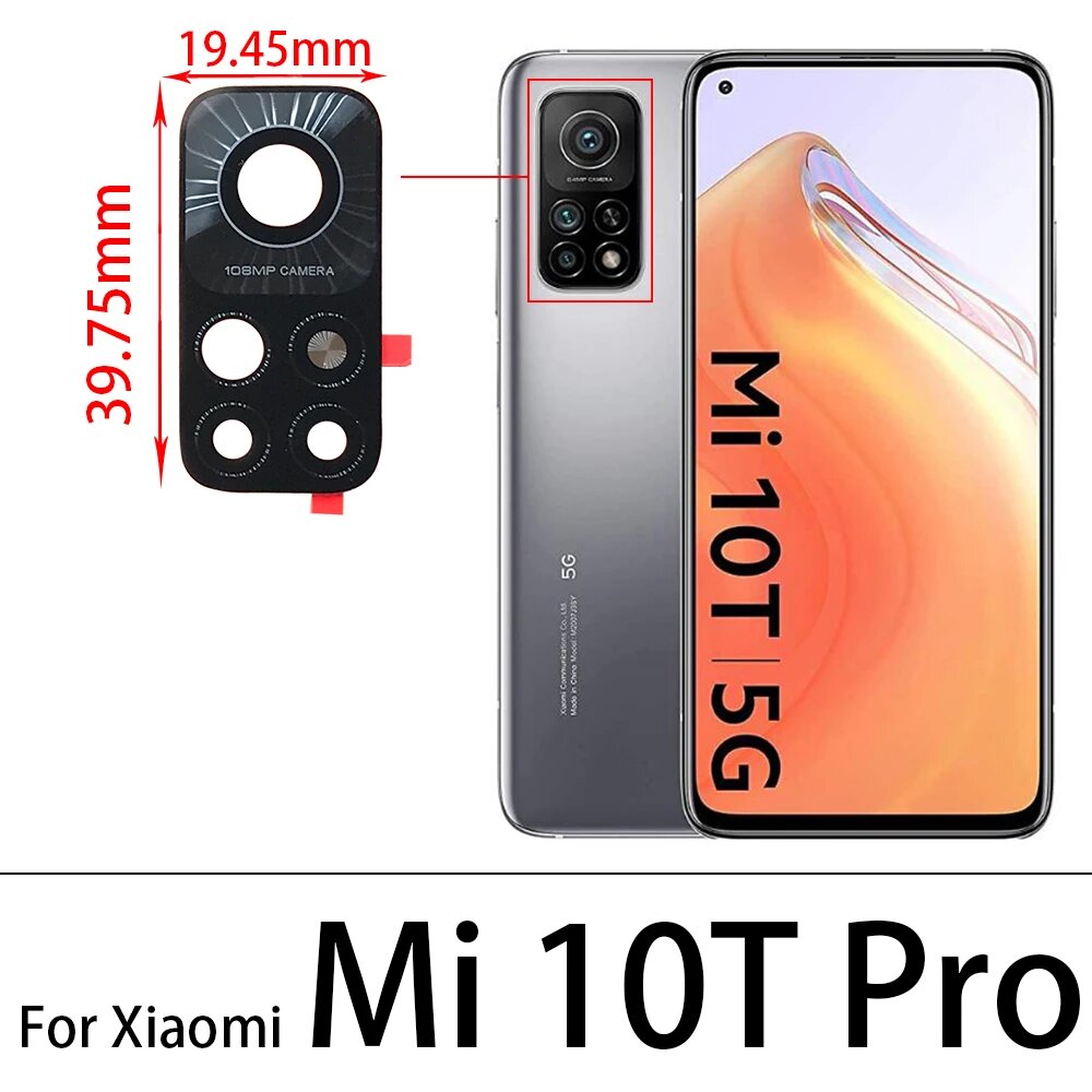 Стекло для объектива задней камеры Xiaomi Redmi Note 9 9S 10 10s Pro 9A 9C 5G / Mi 10 10T Mi 10T Pro