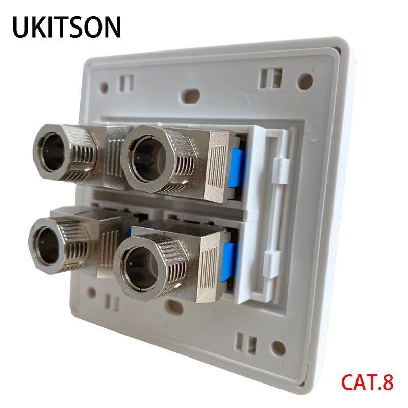 UKITSON Четырехпортовая розетка CAT8 RJ45 белая