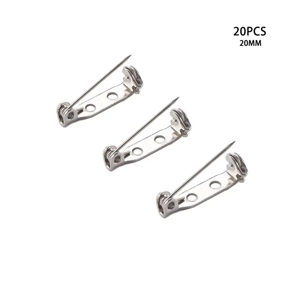Основы для брошей из цинкового сплава серебристого цвета 20 шт. 20mm