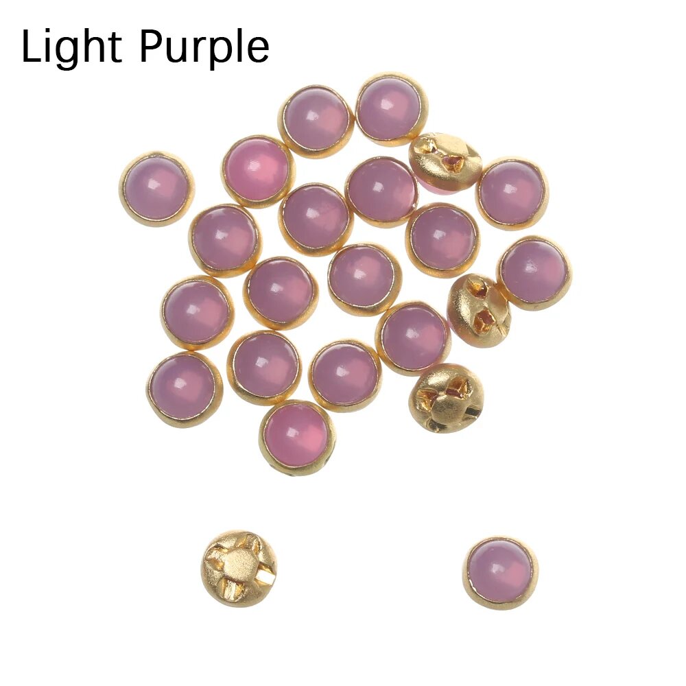 20 шт. Мини-пуговиц Acryl светлый розовый 4 мм для кукол Фиолетовый, 20Pcs