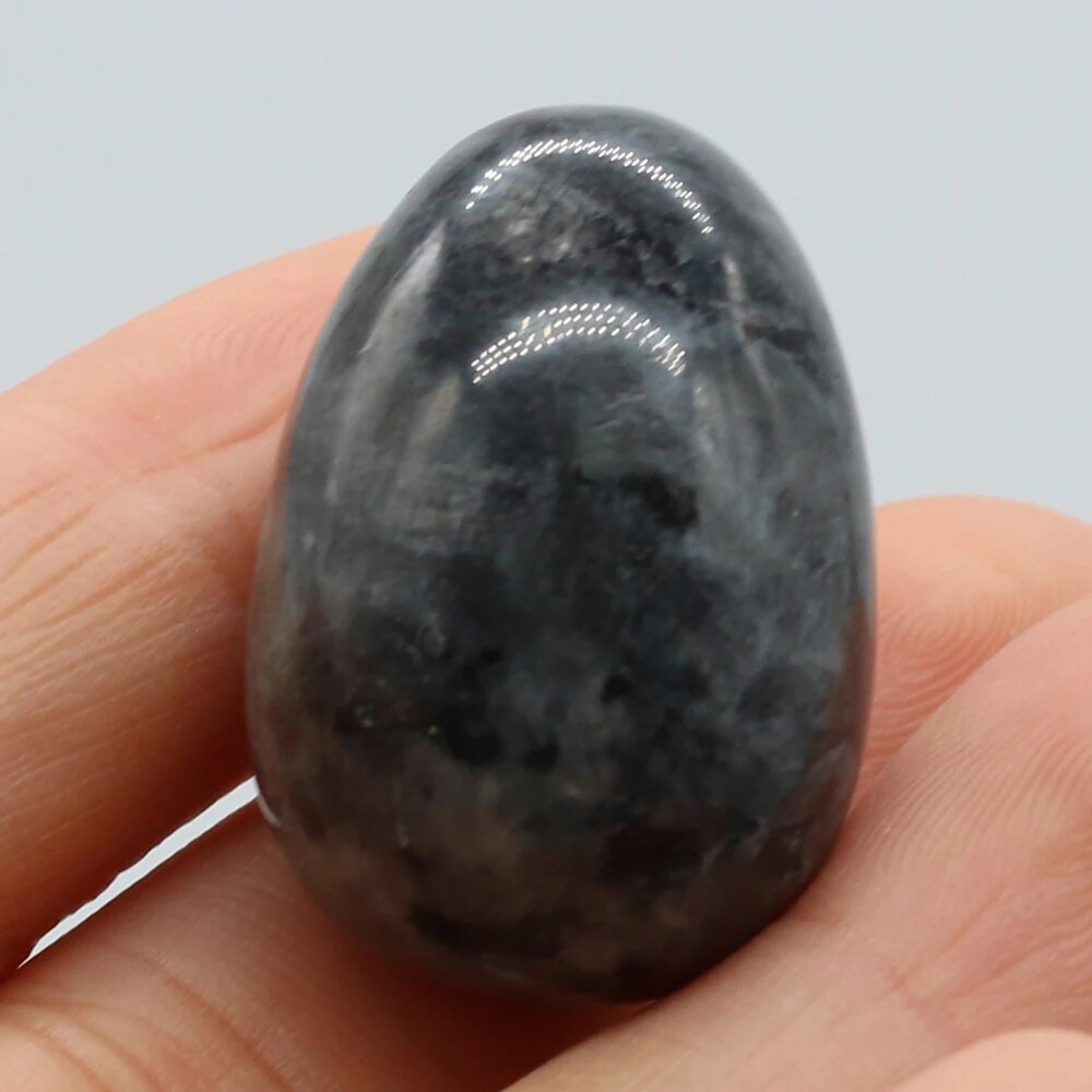 Хрустальное яйцо из опала 20x30 мм Темно-синий, Black flash