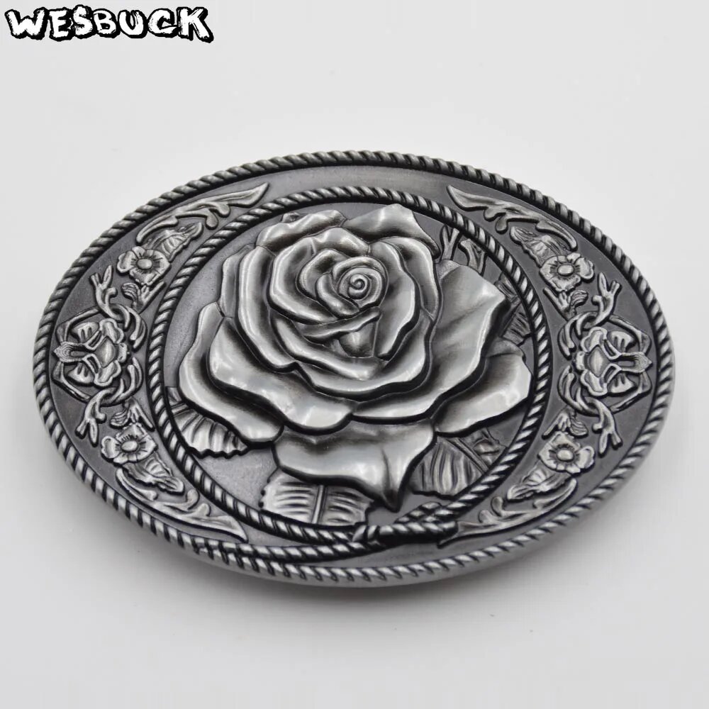 WesBuck пряжка для ремня с розами, металлическая, buckle2