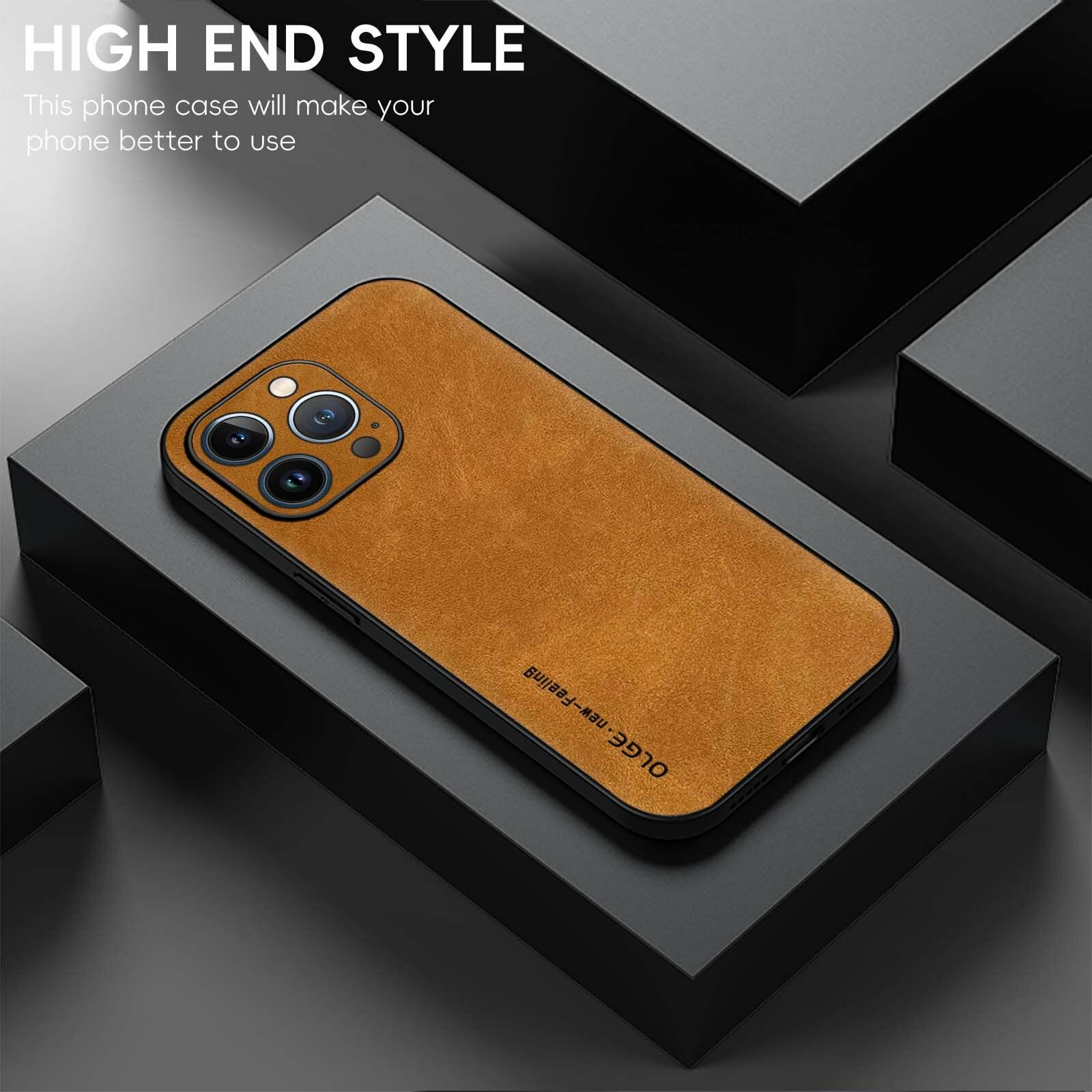 Чехол на Apple iPhone 15 Pro Max (айфон 15 про макс) Роскошная кожа противоударный с защитой камеры