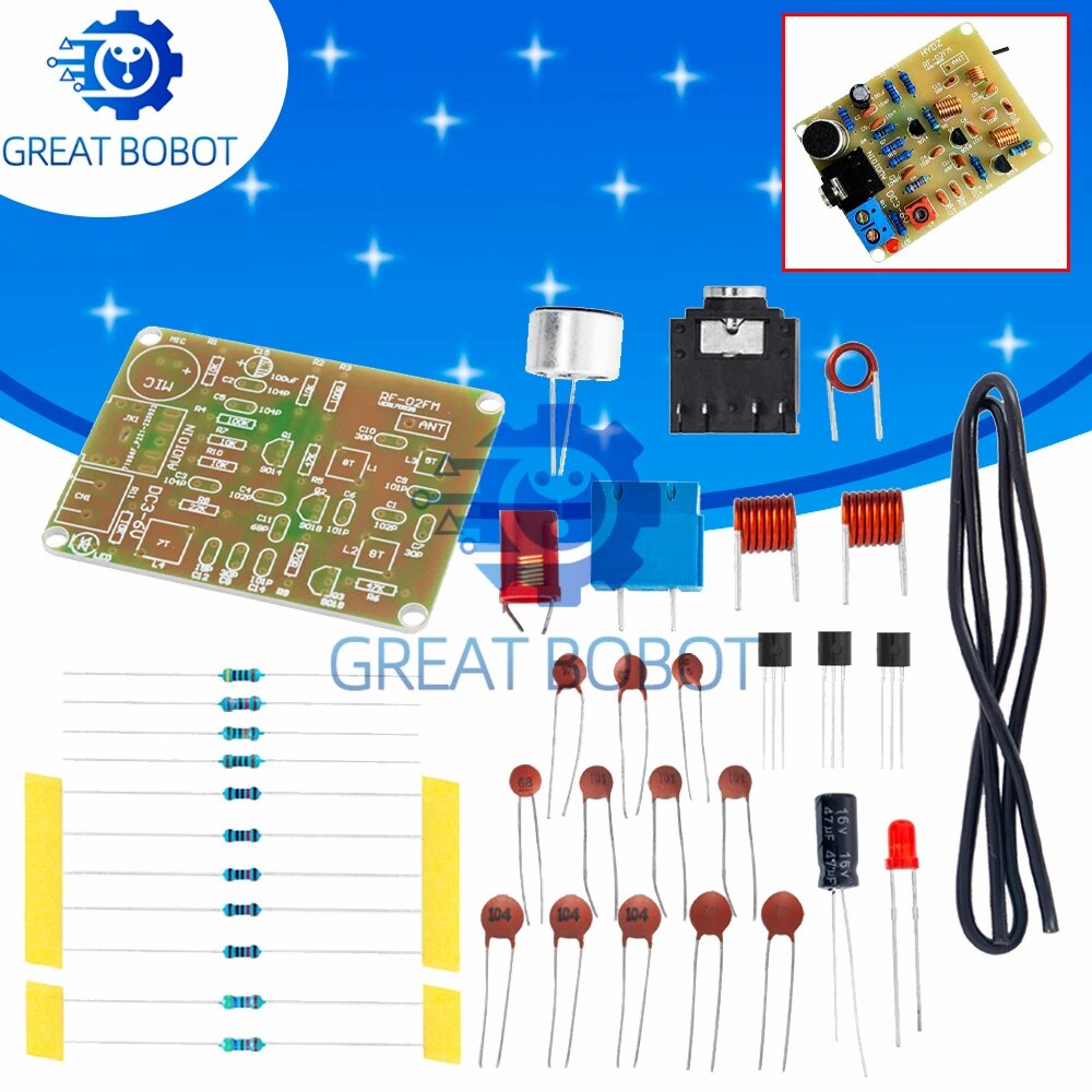 Модулятор частоты FM BS 88-108 МГц, беспроводной микрофонный модуль, наборы «сделай сам», плата передатчика, детали постоянного тока 3-6 в, модуль FM-передатчика