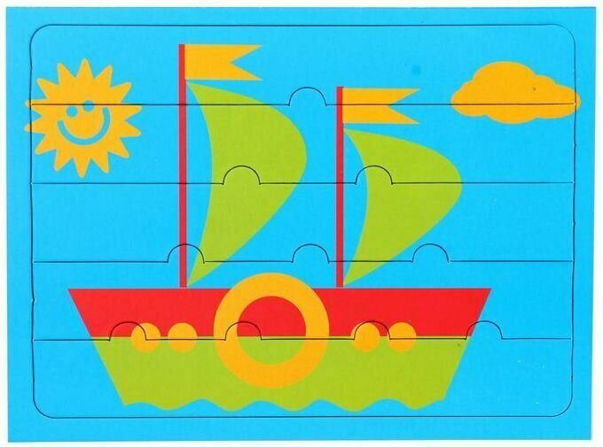 Пазлы 5 деталей. Кораблик 27-1004, (ООО "Кубаньпечать")