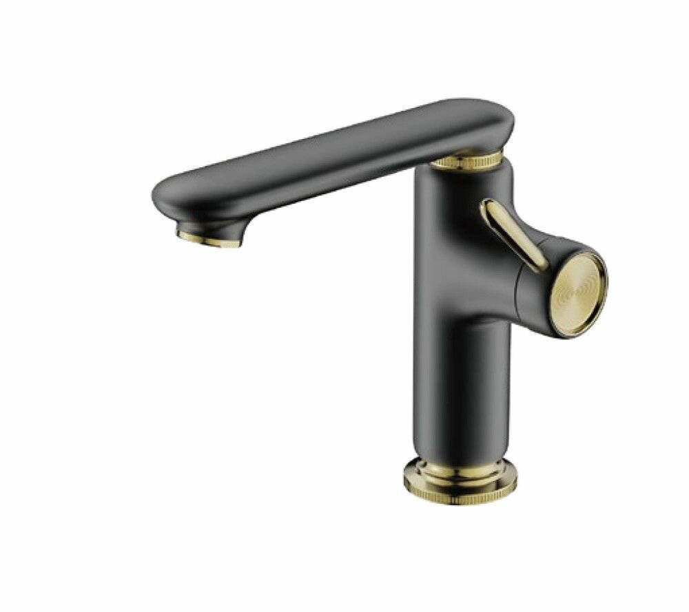 Смеситель для раковины Gappo G1OL00KF9-IF63WY, черный/матовое золото