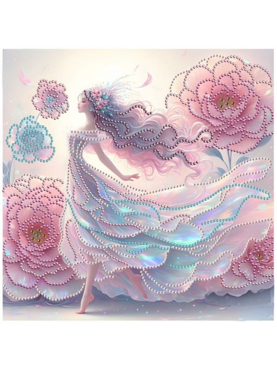 Алмазная мозаика Рыжий Кот "Очаровательная Девушка", 30 x 30 см