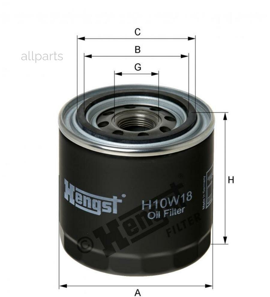 HENGST FILTER H10W18 Hengst Фильтр масляный (W 920/45) H10W18