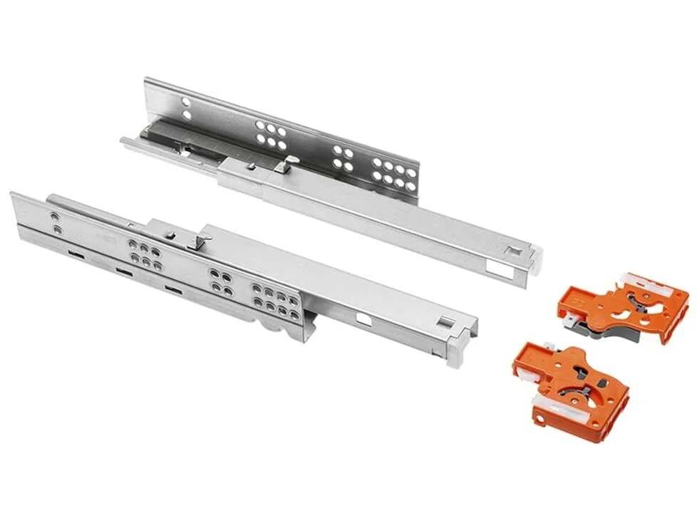 Направляющие для ящиков 450 скрытого монтажа шариковые полного выдвижения с выталкивателем