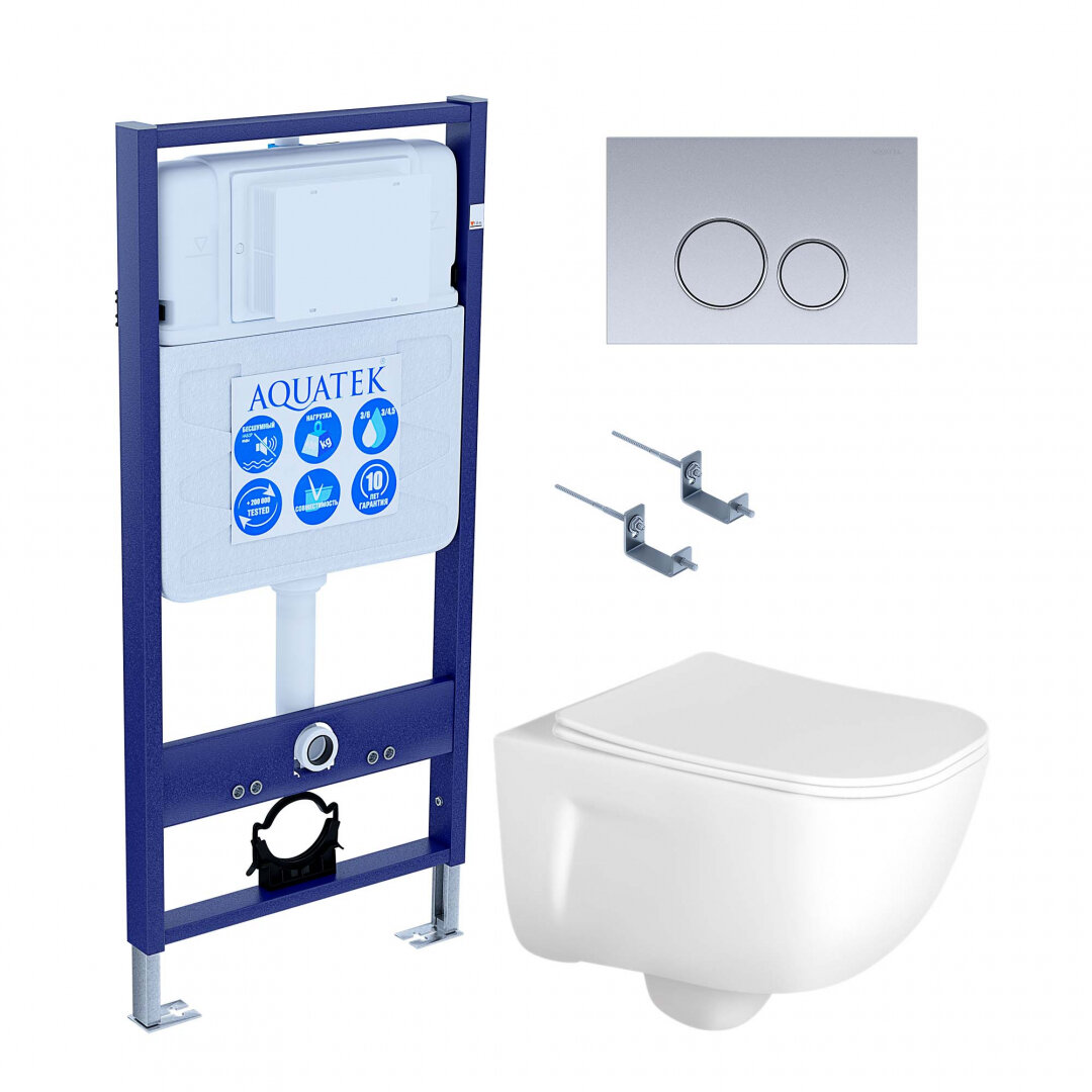 Унитаз с инсталляцией Акватек Дива SET AQUATEK ДИВА-019 4в1