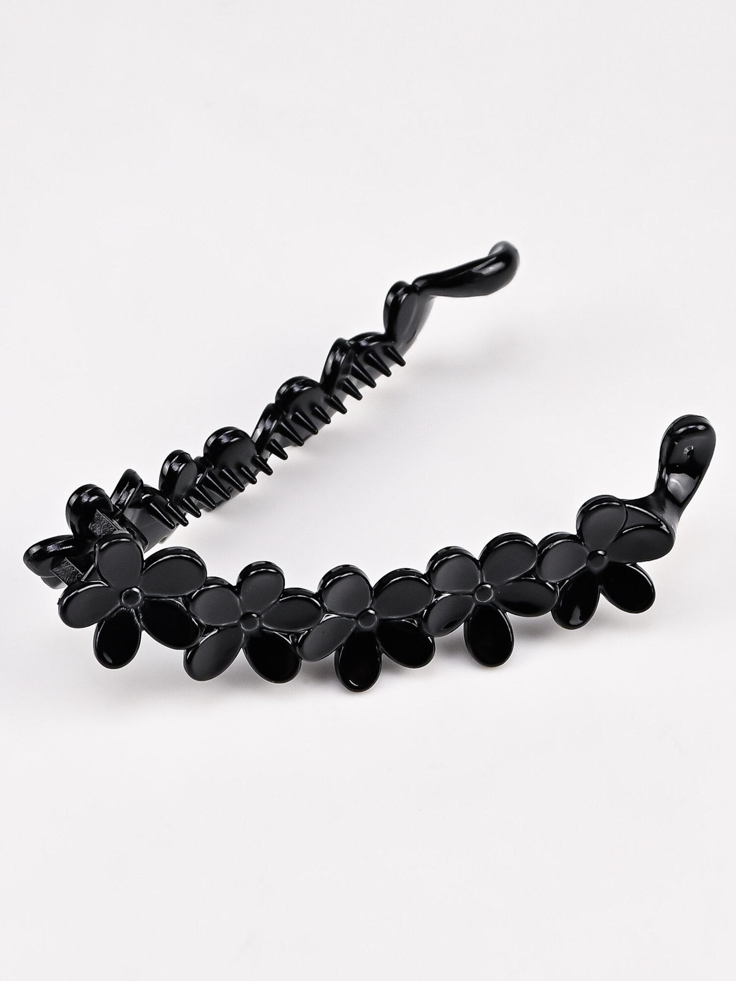 Матовая заколка банан для хвоста, красивая заколочка с цветами аксессуар для длинных волос женская и детская