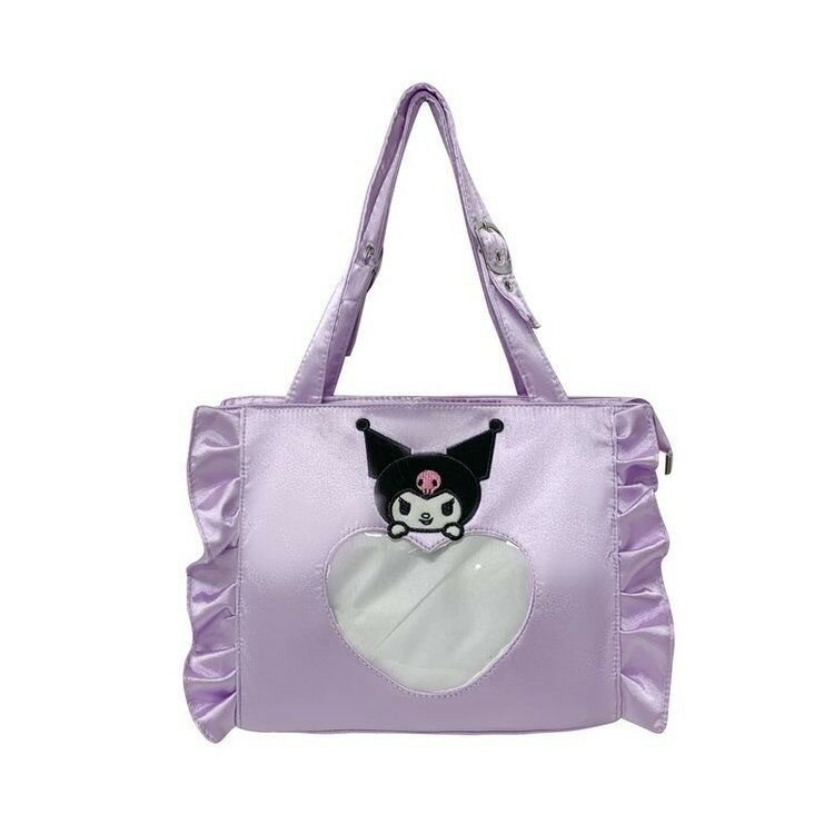 Summer tote bag for girls with kuromi cinnamoroll my melody pompompuri embroidered pattern