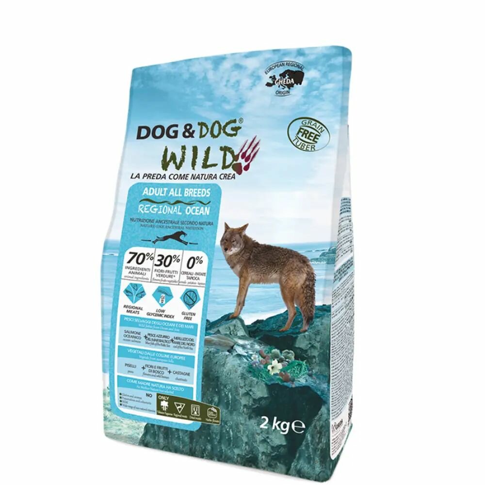 Dog & Dog Wild Regional Ocean Сухой корм для собак, с лососем и треской, 2 к