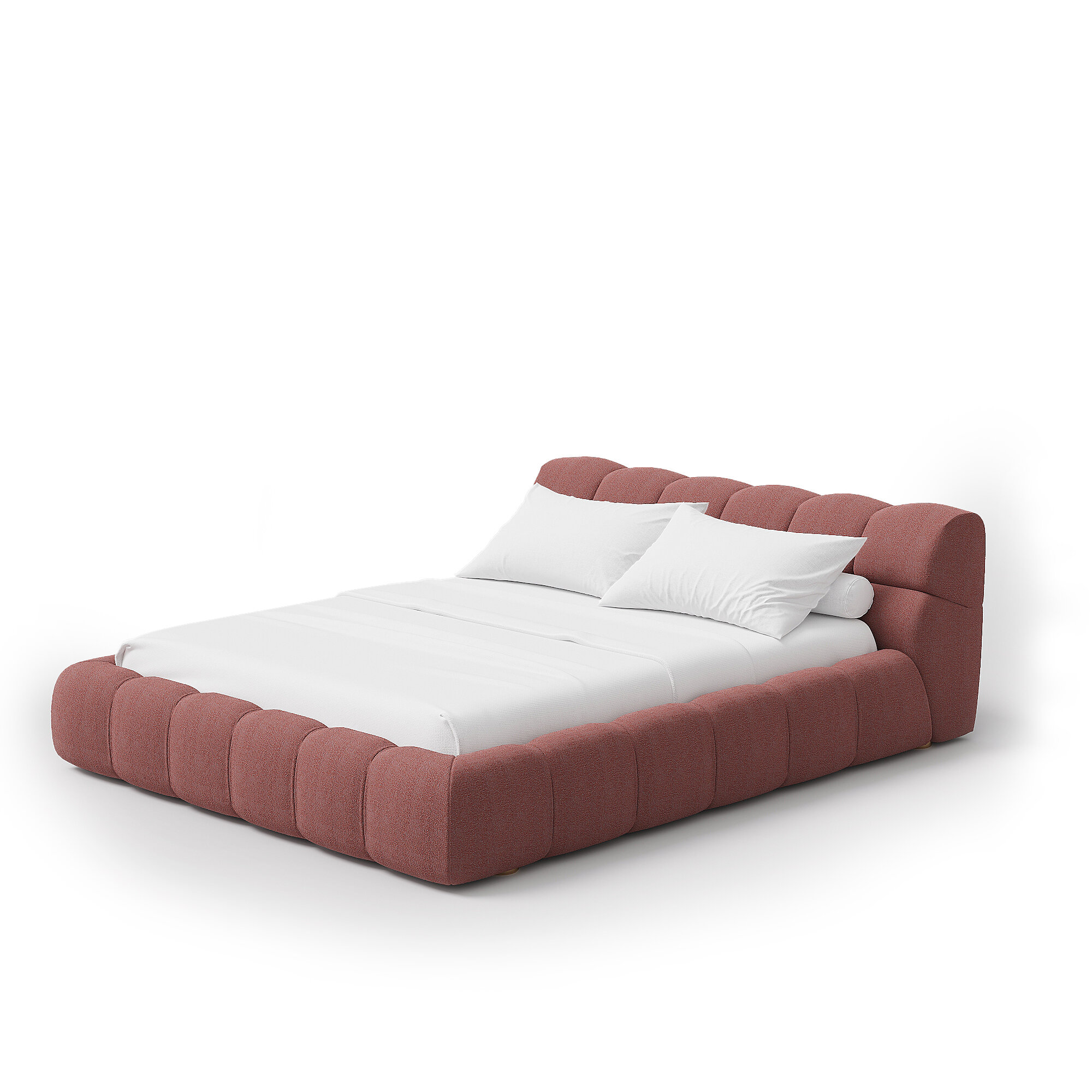 Кровать Chelby 160, букле, красно-розовый