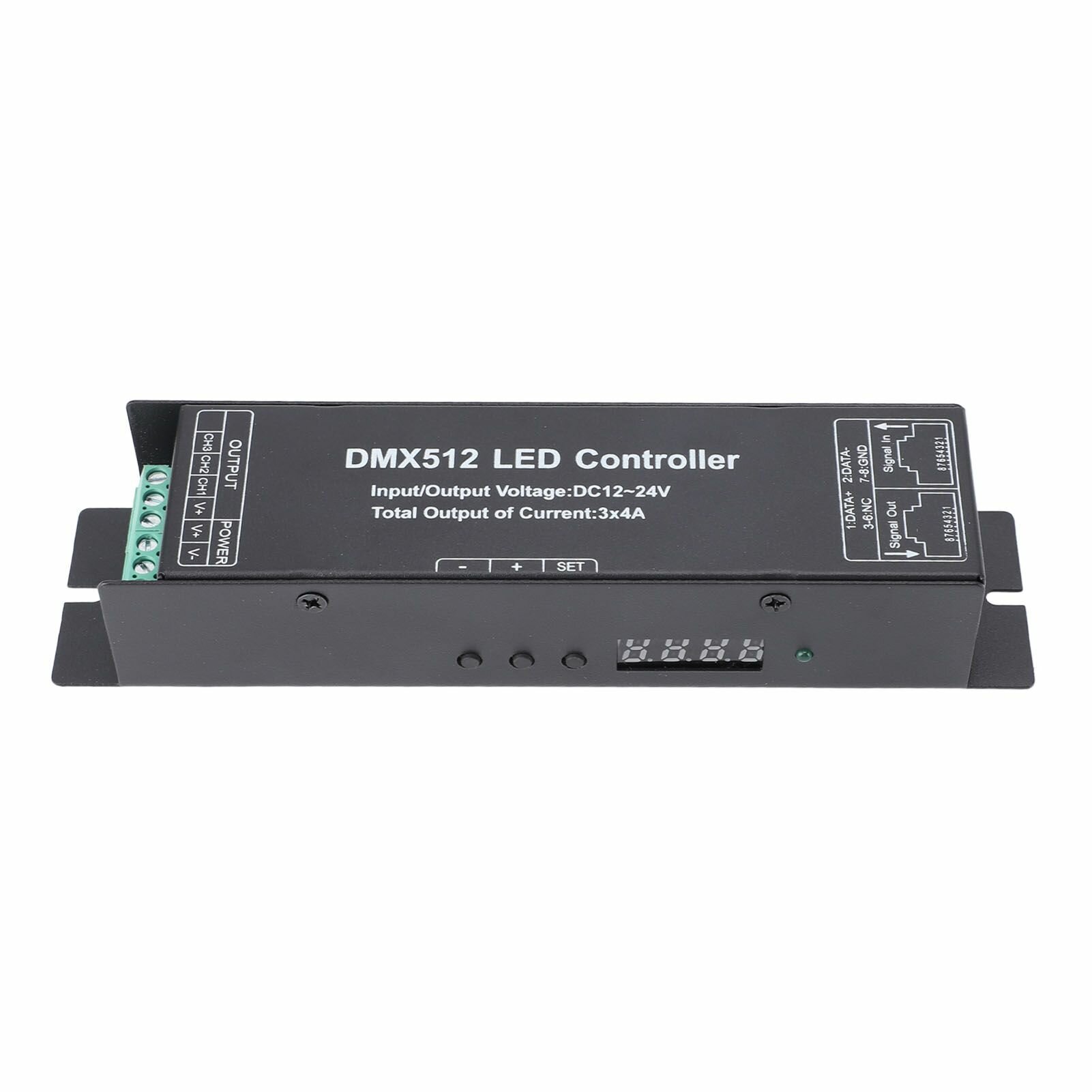 Контроллер DMX512, 3 канала DC12V, для светодиодных лент и сценического света