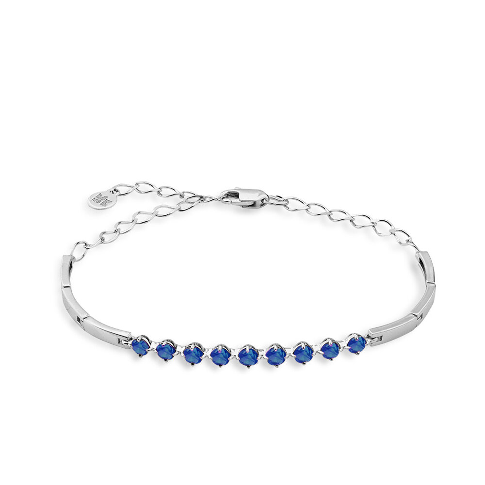 Браслет, белое золото, 585 проба, сапфир