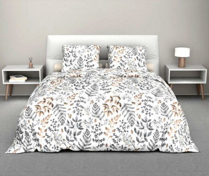 Простыня Евро, 240x220 см, бязь "Комфорт", 100% хлопок, (Листопад)