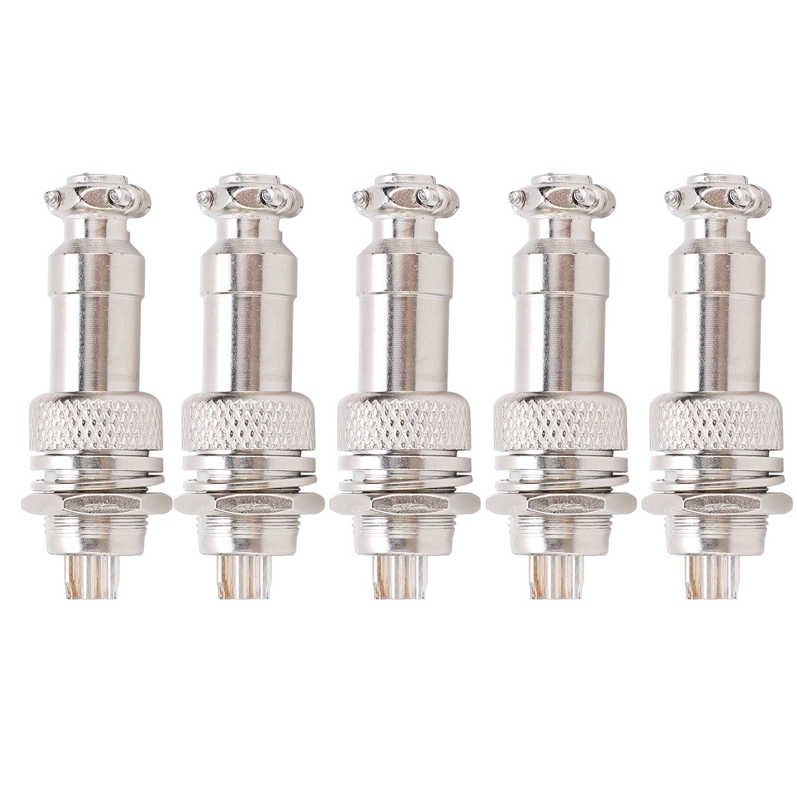 5Pcs Aviation Plug Connector Male Female Wire Panel Power Chassis Metal Fittings 5A GX12 450V6pin