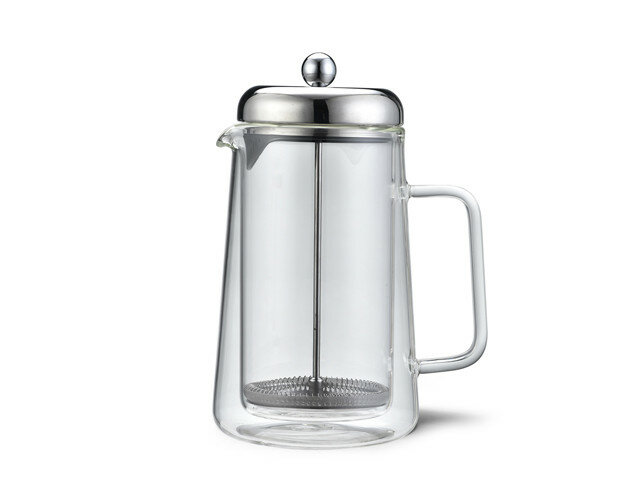 9126 FISSMAN Френч-пресс с двойными стенками - заварочный чайник с поршнем 1000 мл (стеклянная колба)