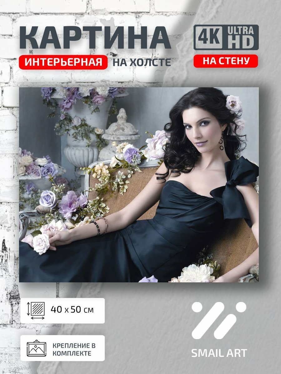 Картина на холсте интерьерная 40 на 50 на стену Платье Portrait для салона красоты портрет