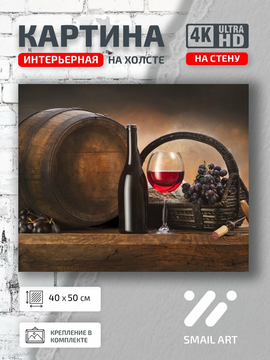 Картина на холсте интерьерная 40 на 50 на стену Бутылка Mood для спальни атмосфера интерьер