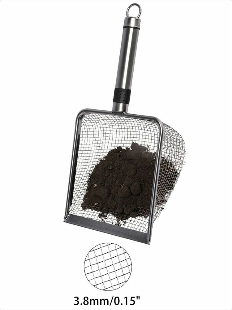 Сито садовое "Без бренда", нержавеющая сталь, серебристое, 29,2x14x5 см