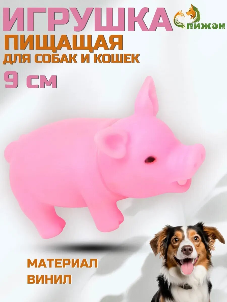 Игрушка резиновая для собаки, с пищалкой, поросенок
