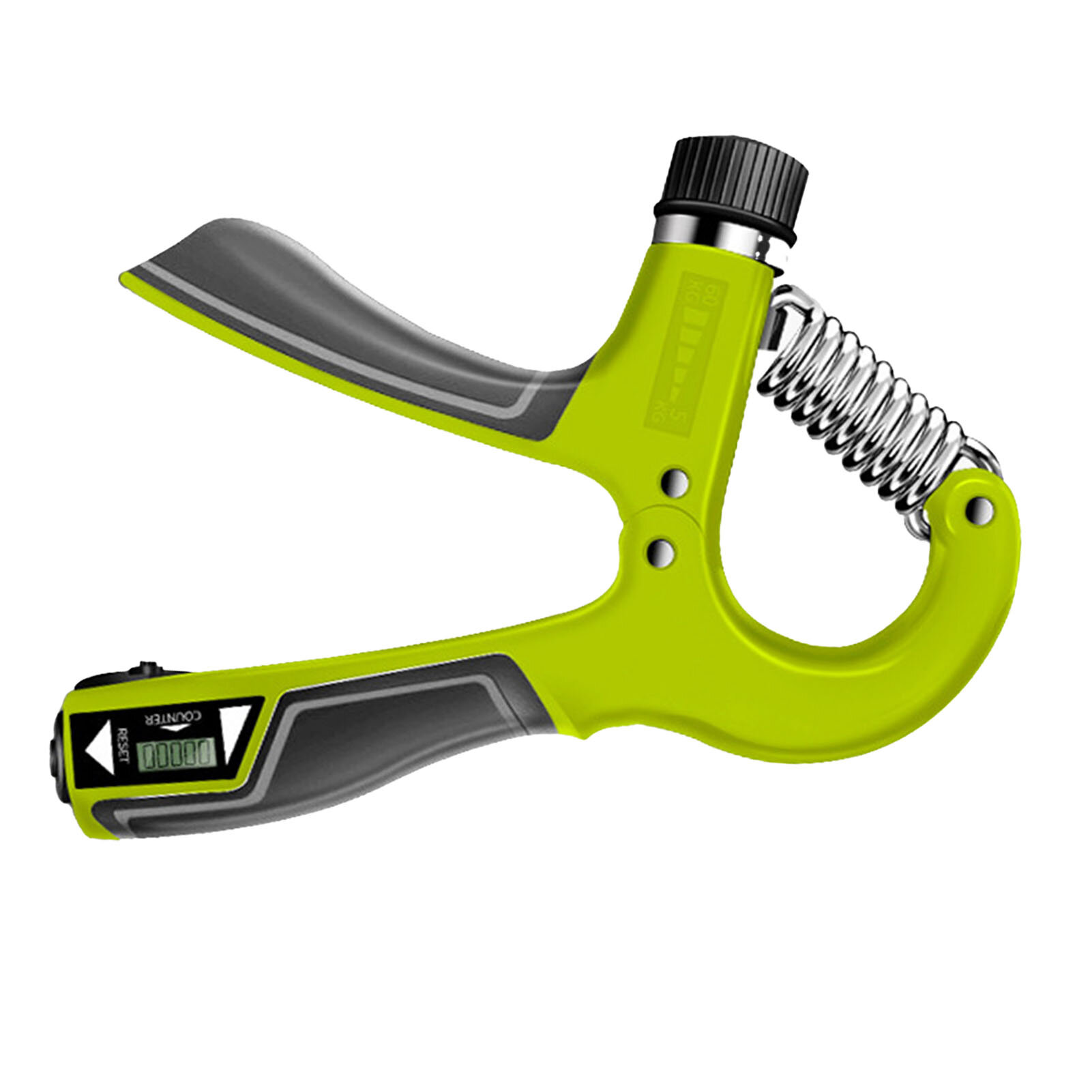 Электронный тренажер для силы захвата с регулировкой и счетчиком, укрепление предплечий с перчатками, зеленый