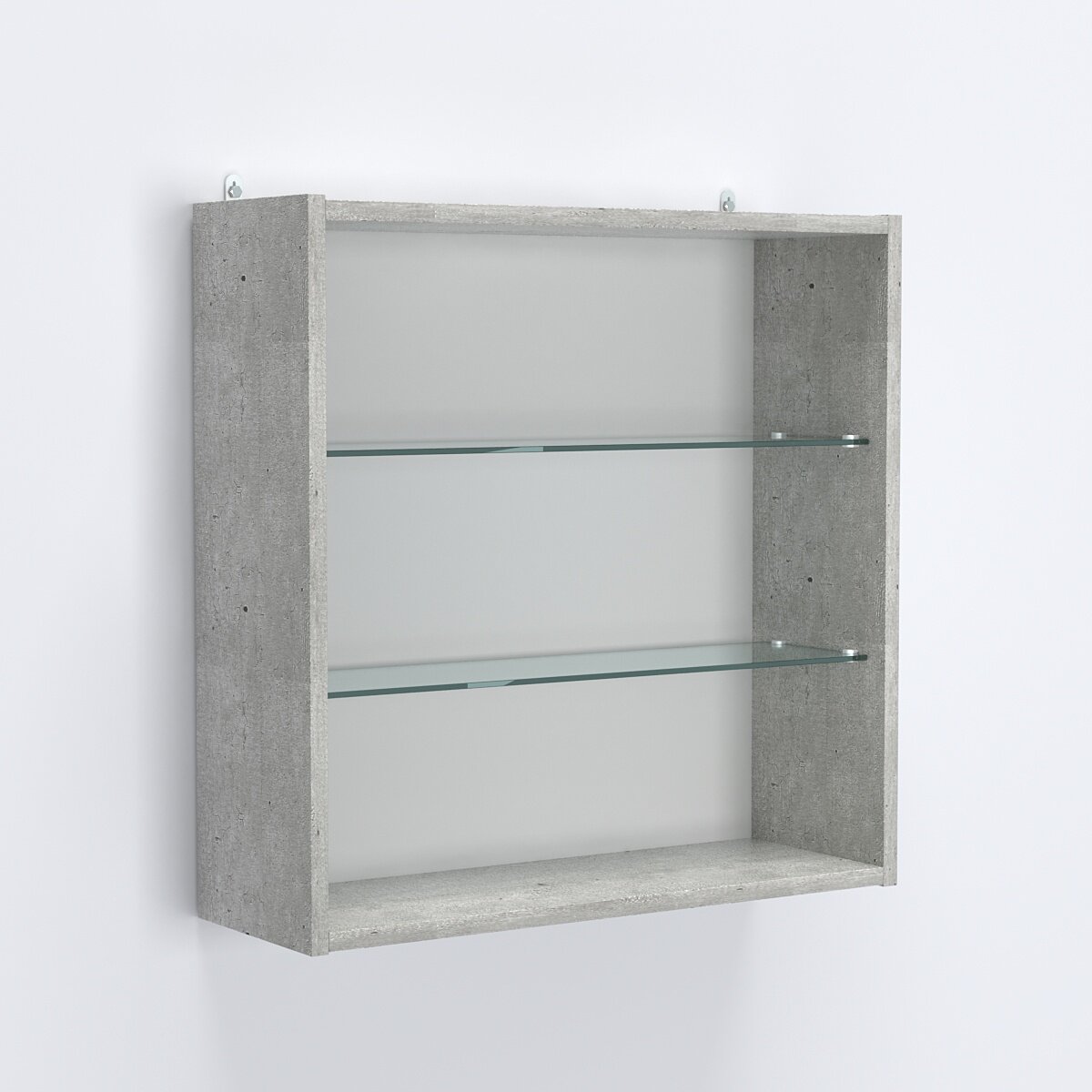 Витрина настенная №201-1Г с двумя полками, Метрополитан Грей. Производство товара - компания ТОБ.