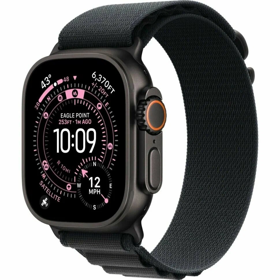 Умные часы Apple Watch Ultra 3 49 мм Black Titanium Case, Black Alpine Loop, размер М, GPS + Cellular, MF0V4