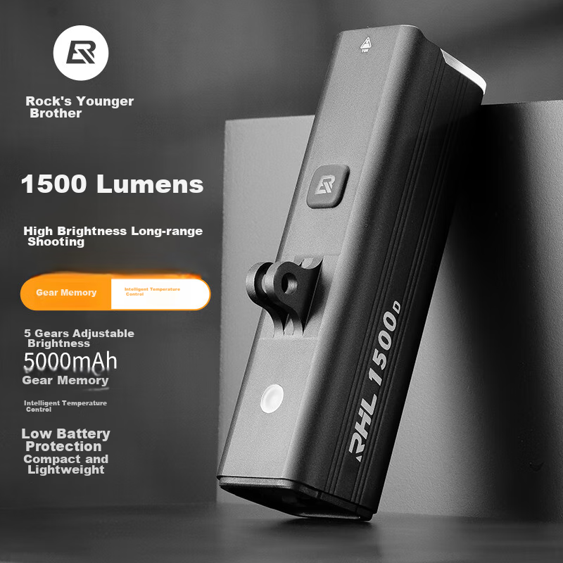 ROCKBROS Передний фонарь для велосипеда с креплением на руле RHL1500 с высоким светом для дорожных и горных велосипедов