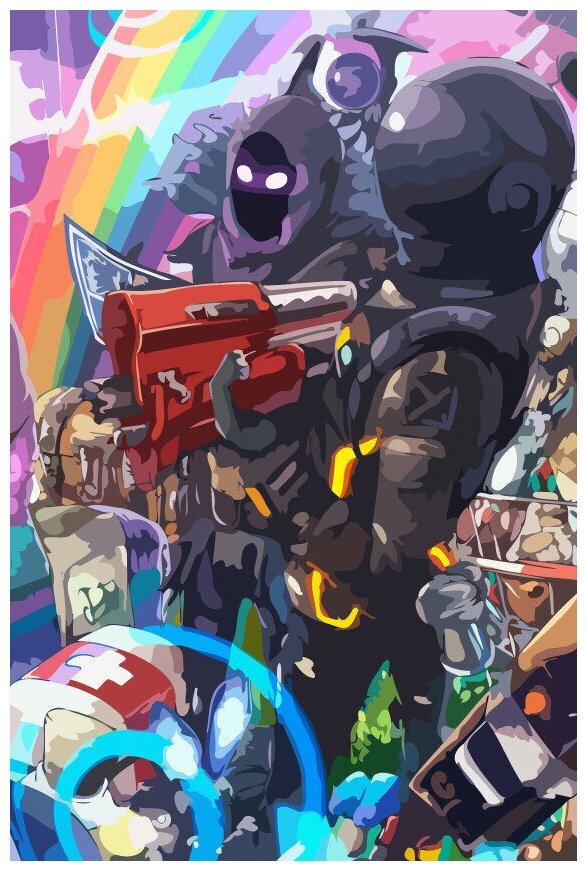 Картина по номерам на холсте Игра Fortnite Фортнайт 5599 40x60