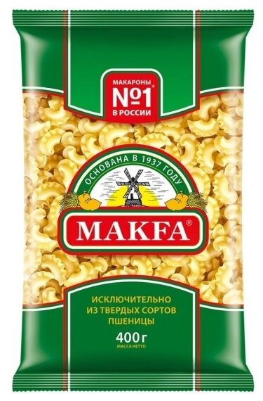 Макаронные изделия Makfa Петушиные Гребешки группы А в/с 400 г