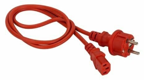 Кабель питания Lanmaster LAN-PP13/SH-3.0-RD C13-Schuko, 3х0.75, 220В, 10А, красный, 3 метра