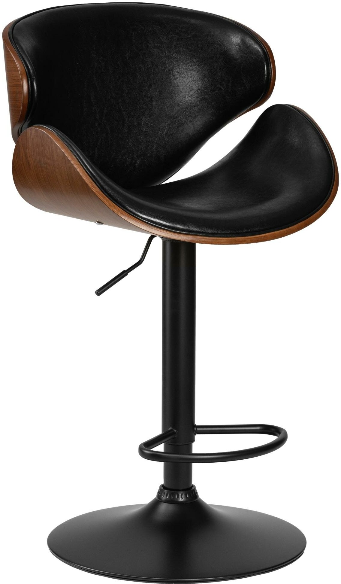 Стул KARTER STOOL MARKET черный, экокожа, металл, мягкое сиденье, без подлокотников