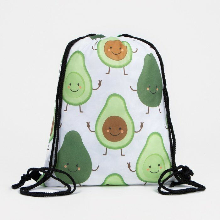 Мешок для обуви на шнурке, с принтом, размер 32×0.5×40 см, белый/зелёный