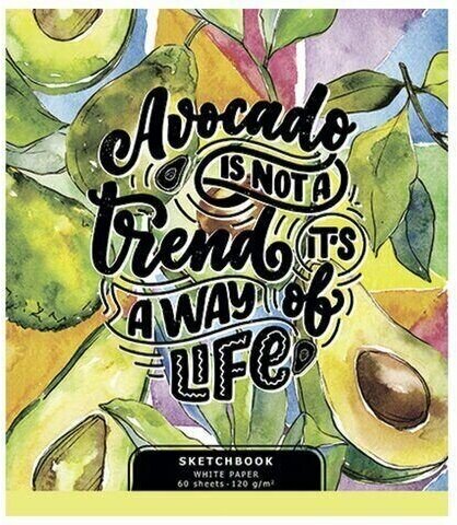 Блокнот-скетчбук 170х195 на гребне 60 листов 120г/м "Авокадо"