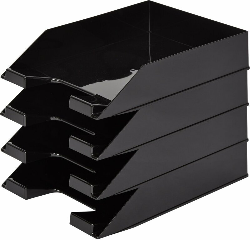 Attache Лоток горизонтальный, черный, 4 шт в упаковке